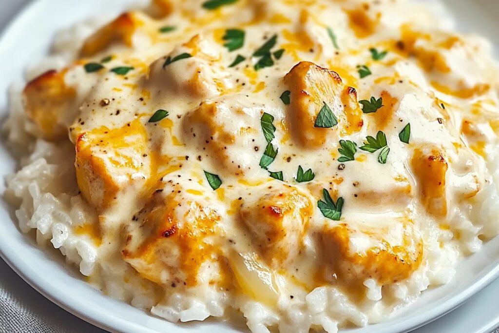 Creamy Smothered Chicken and Rice