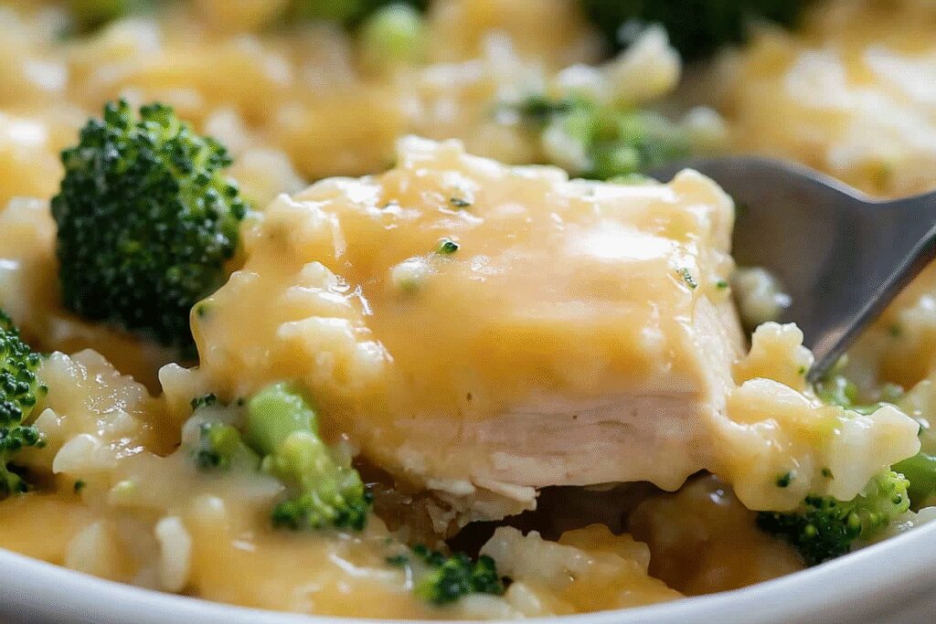 Crockpot Cheesy Chicken Broccoli Rice